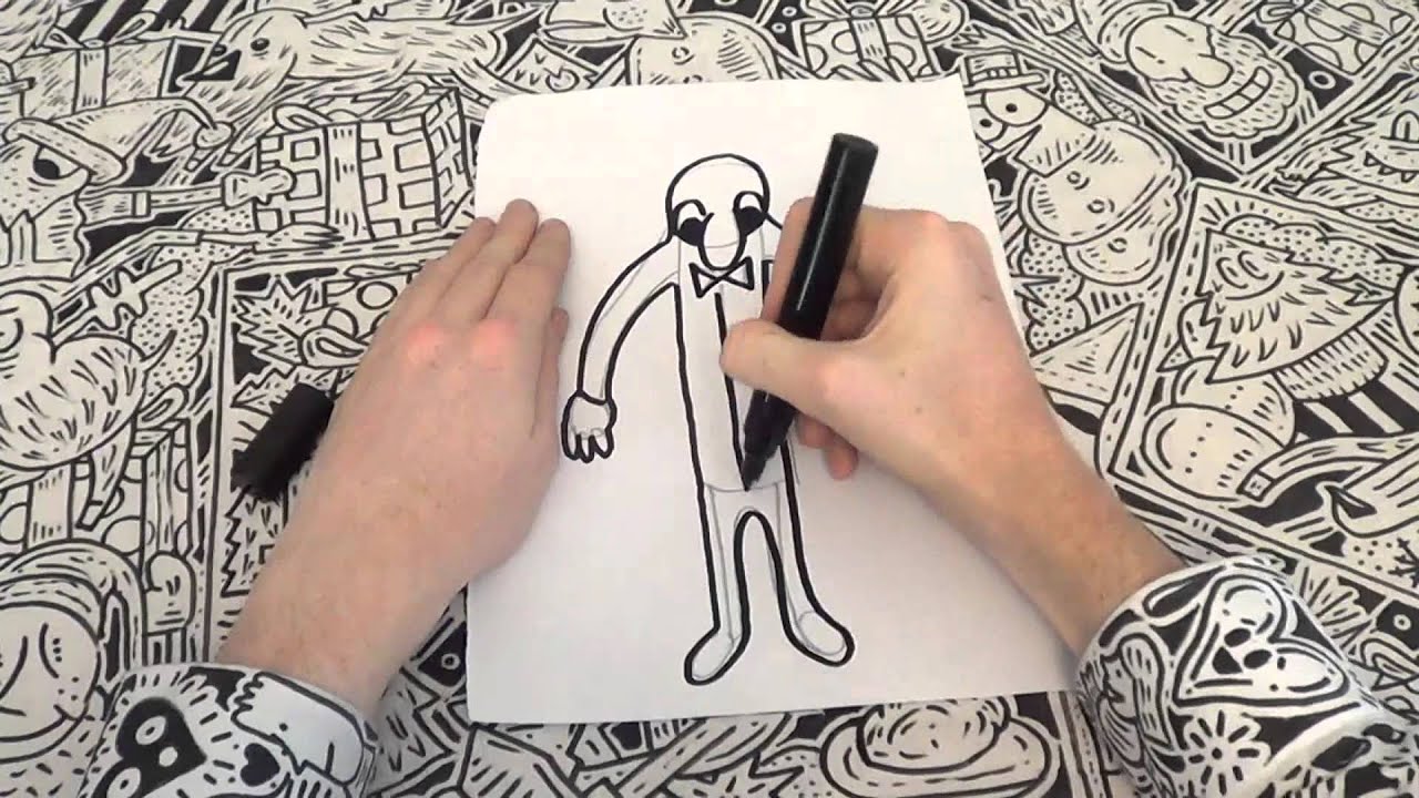 How To Doodle A Very Tall Man - YouTube
