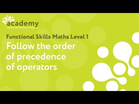 Functional Skills - Follow the order of precedence of operators - YouTube