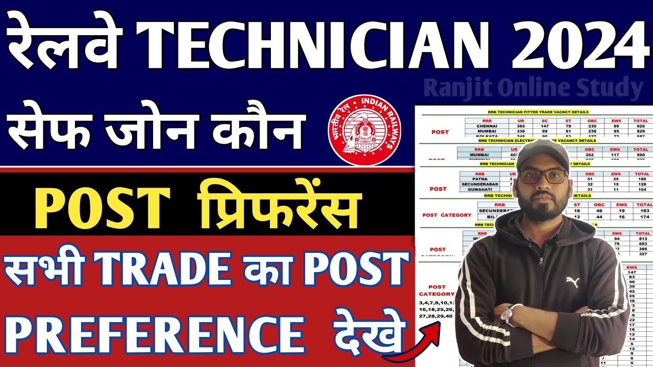 RRB Tech 2024 | RRB Technician Post Preference 2024 | रेलवे Technician ...