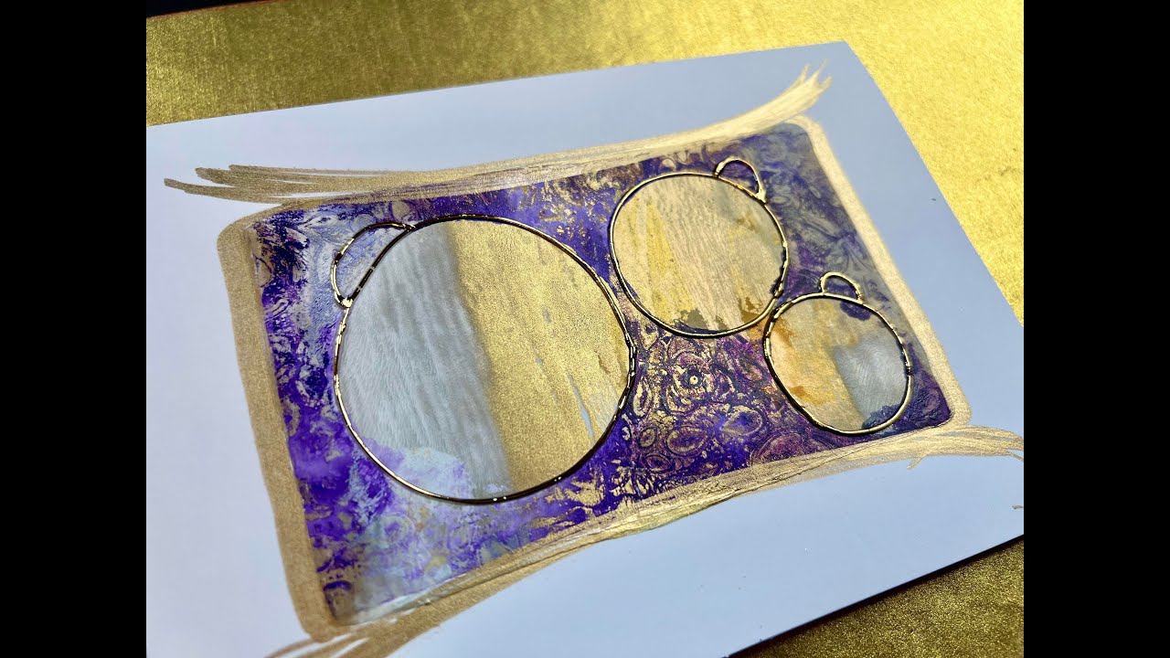Holiday Cards with Gold Leaf Using gel press plate and Gelli Art ...