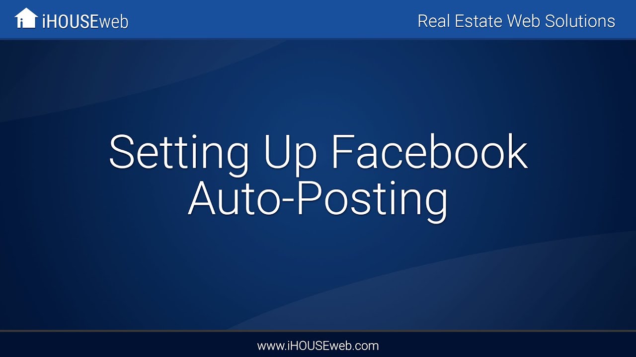 Setting up Facebook Auto-Posting - YouTube