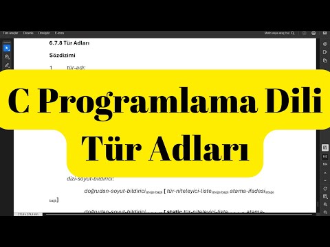 C Programlama Dili Tür Adları