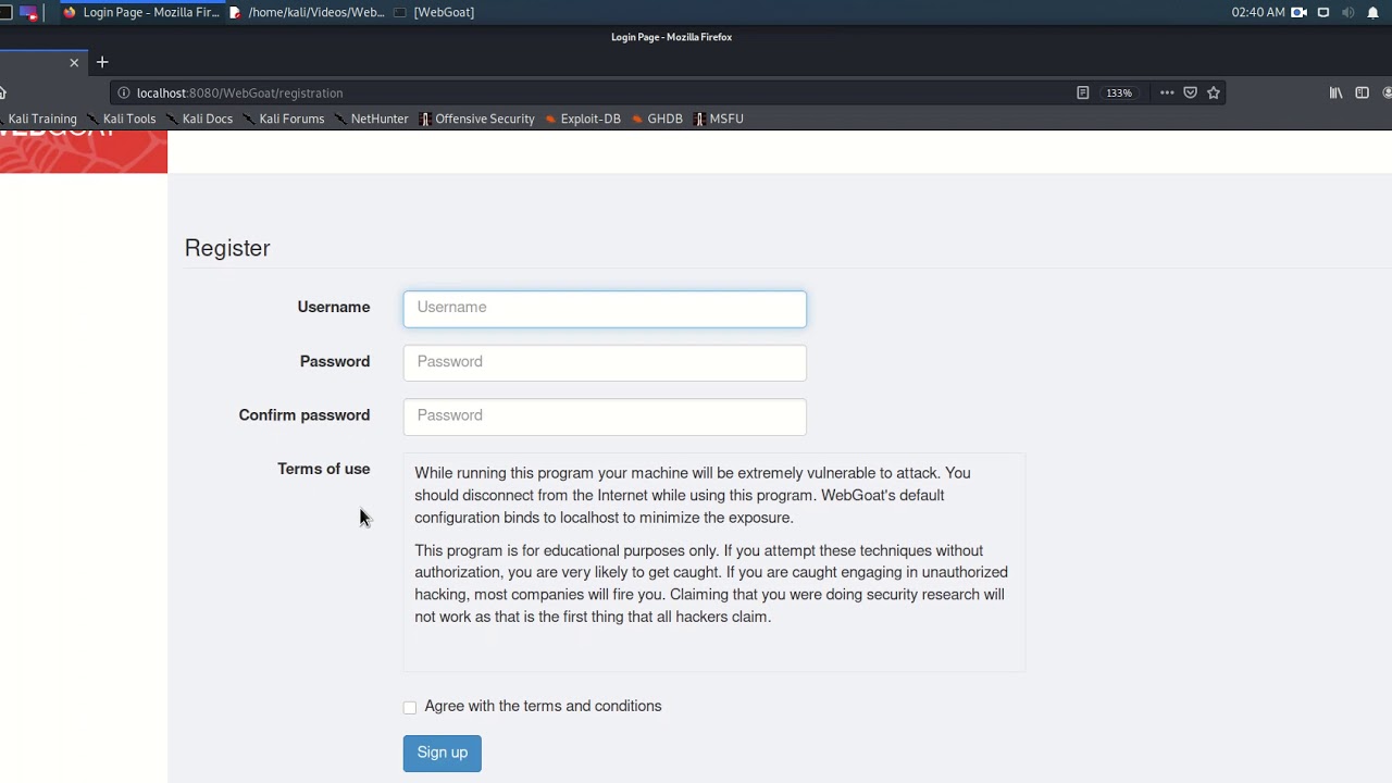 WebGoat Login - YouTube