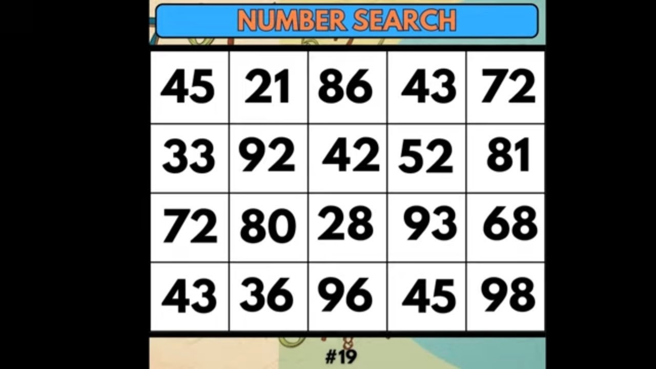 Perfect for daily brain exercises! Number search - YouTube