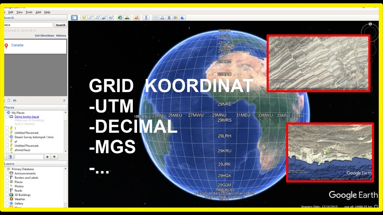 MENAMPILKAN GRID KOORDINAT UTM, DECIMAL DLL & MELAKUKAN PLOT TITIK ...