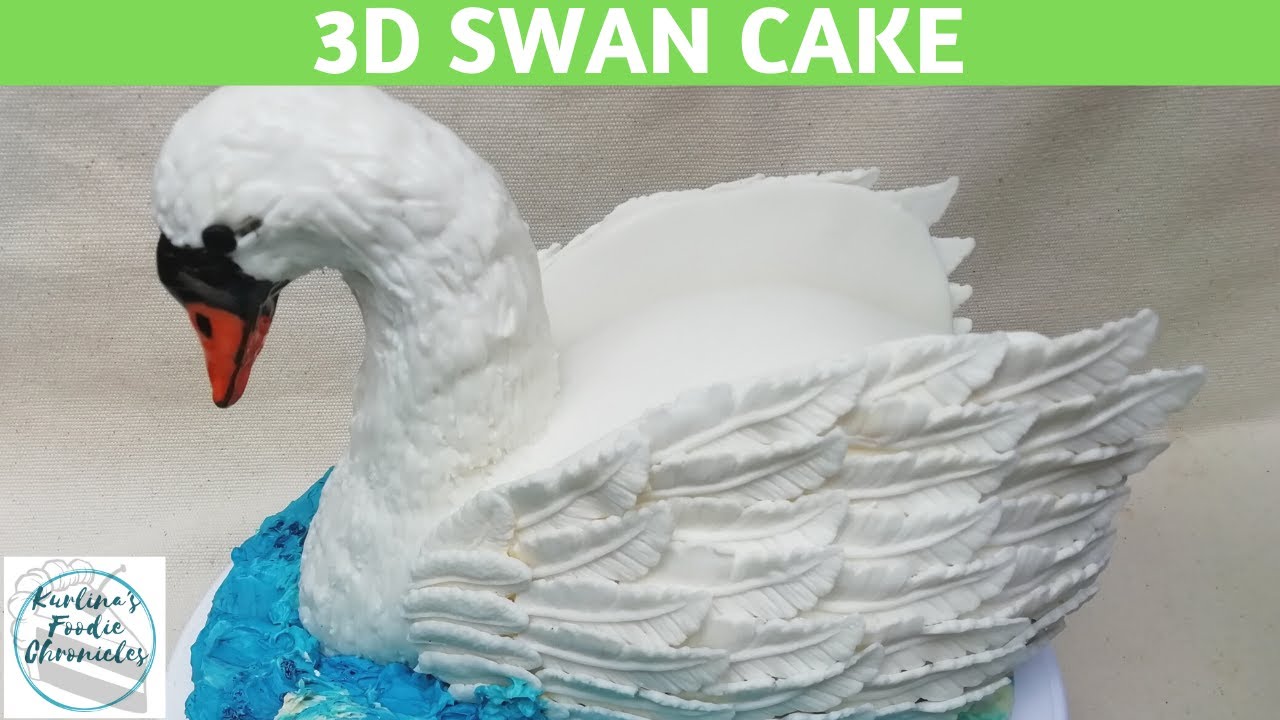 3D Swan Cake Tutorial | Kurlina's Foodie Chronicles - YouTube