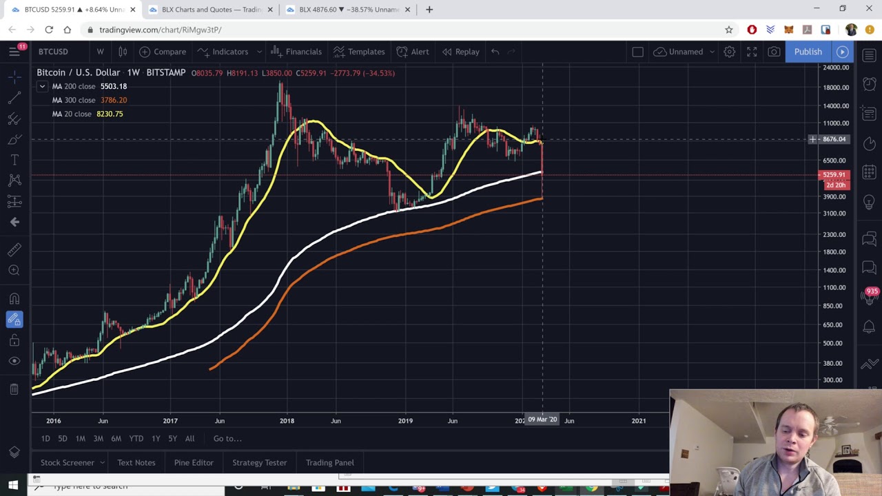 Bitcoin finds support at the 300 week MA - YouTube