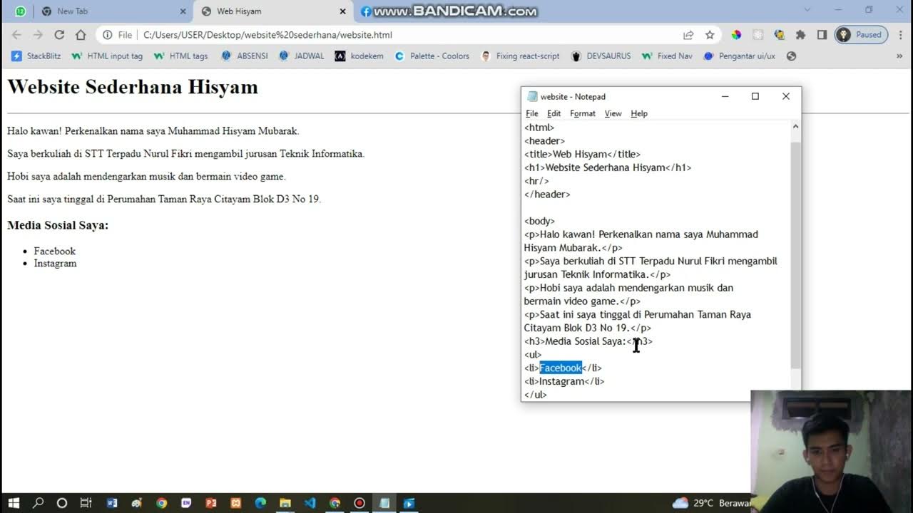 Tutorial membuat website sederhana hanya dengan menggunakan Notepad - Muhammad Hisyam Mubarak ...