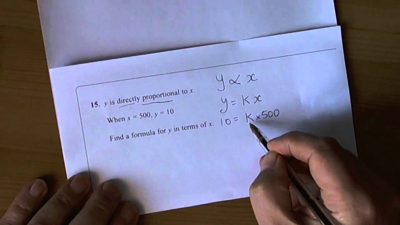 Higher Unit 3 Nov 2009 Calculator Paper 14 Q15 - Direct Proportion.wmv ...