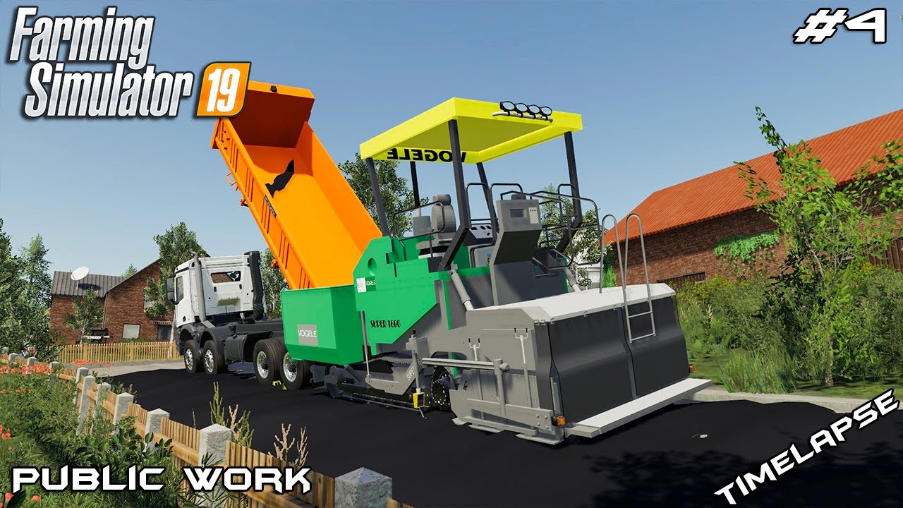Asphalting drive way | Public Work on Geiselsberg | Farming Simulator ...