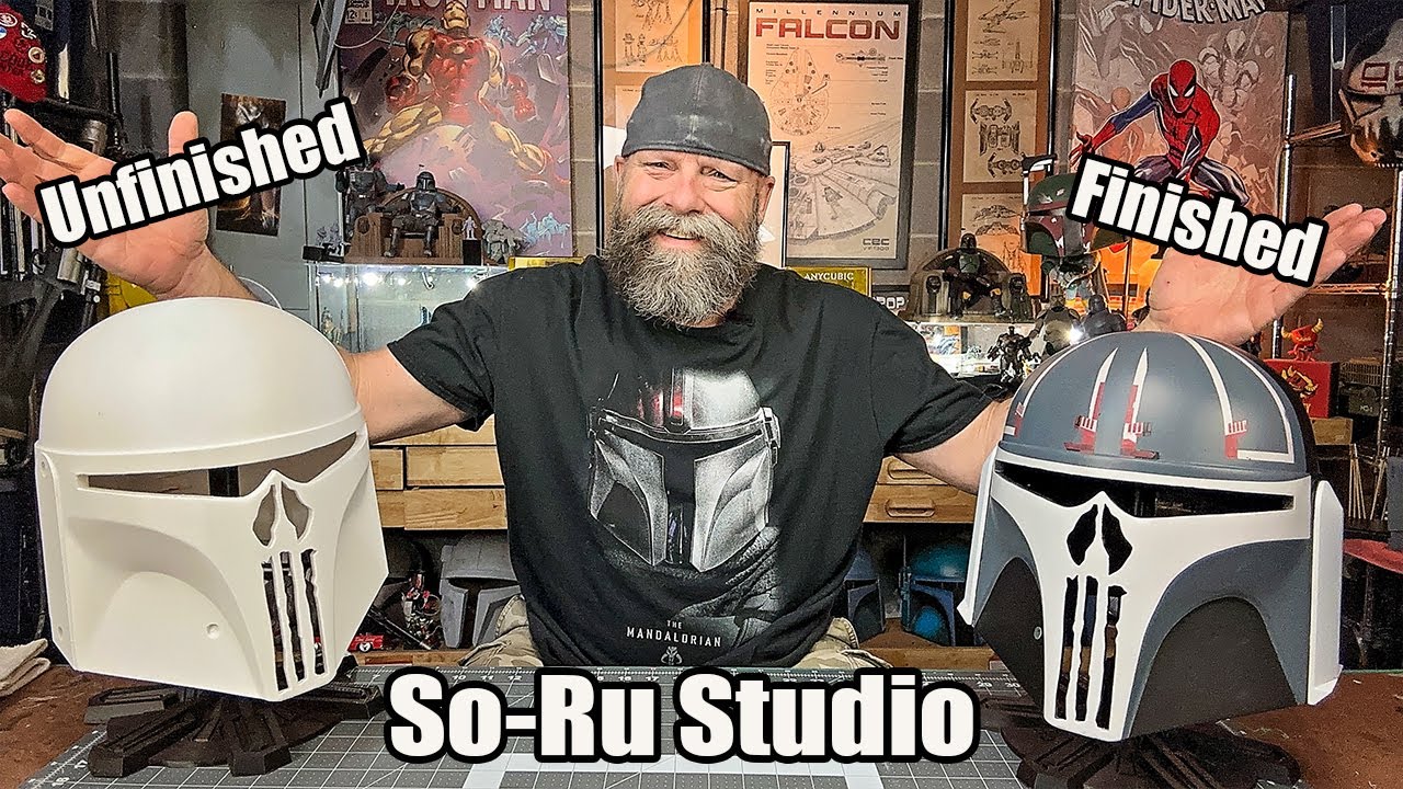 Custom Mandalorian Helmet | SO-RU Studios - YouTube