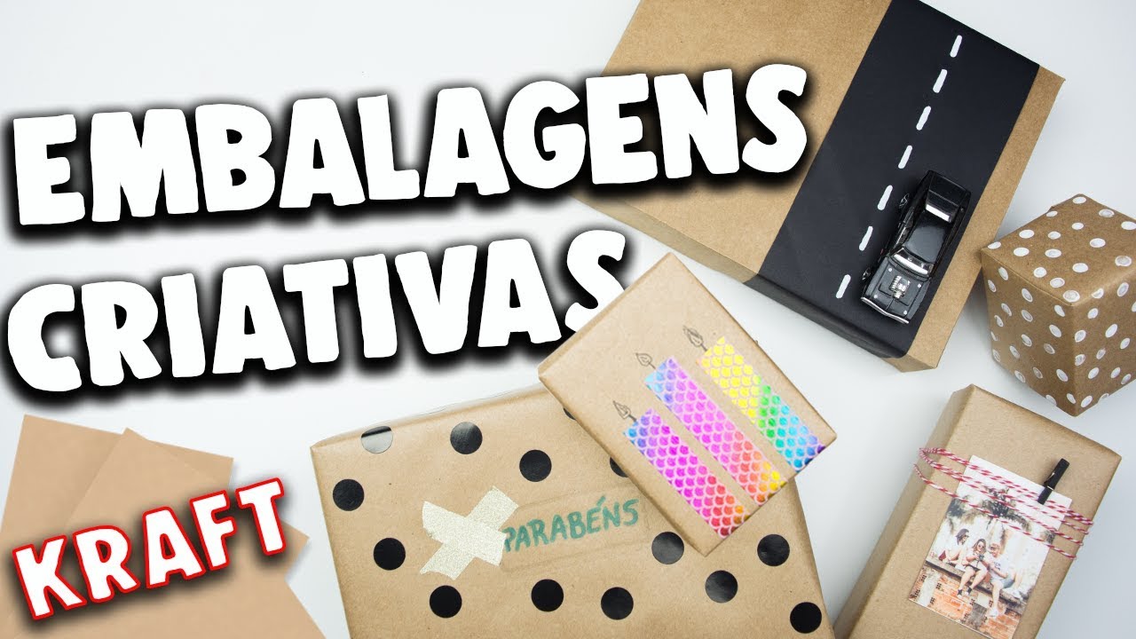 5 IDEIAS CRIATIVAS EMBALAGEM DE PRESENTE COM PAPEL KRAFT / UM PALPITE ...