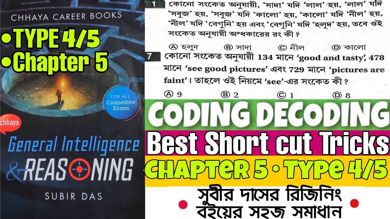 Coding Decoding Reasoning Tricks In Bengali Chapter 5 Subir Das Reasoning Book Solution
