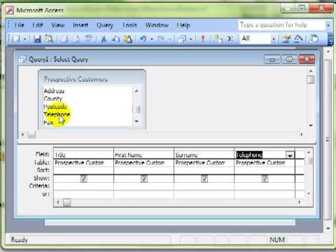 AM 5.3.1.4 Create a make new table query Microsoft Access 2003 - YouTube