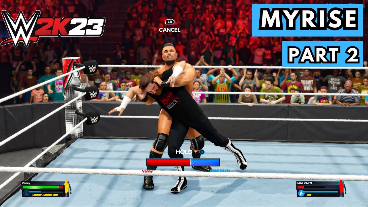 WWE 2K23 MyRise Walkthrough Gameplay Part 2 - Vanny (The Lock) (Legend Difficulty) - YouTube