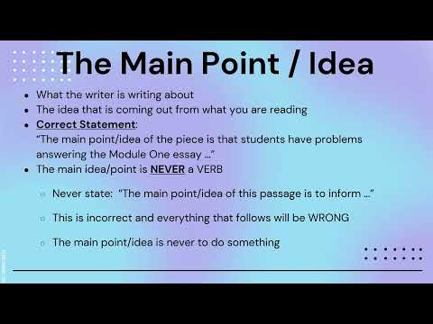 Writing a Module 1 Essay Tips Main Idea and Writers Purpose - YouTube