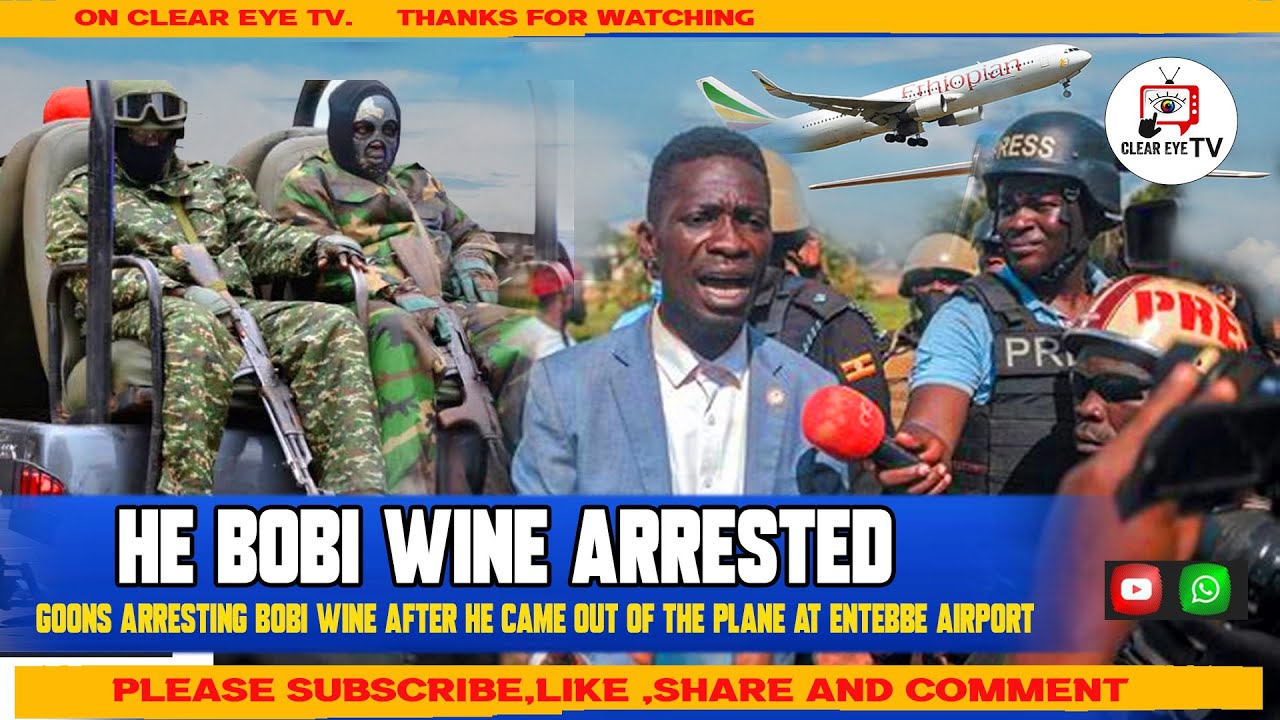 YK Museveni Goons Arresting Bobi Wine after caming out of the plane at ...
