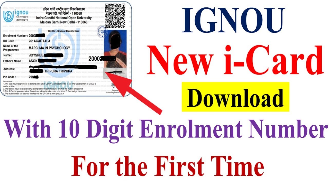 IGNOU New I Card 2020 With 10 Digit Enrolment Number Updated ignou-new-i-card-2020-with-10-digit-enrolment-number-updated