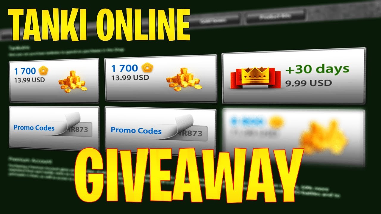 Tanki Online - GIVEAWAY (Tankoins, Premium, Promocodes) - YouTube