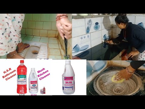 How To Clean Toilet tiles And Kitchen Cleaning || Magic of Earth Musk ...