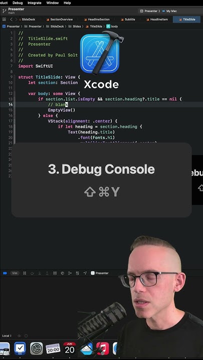 Hide And Show The Xcode Debug Console 3 30 Xcode Swift Iosdev Coding Youtube