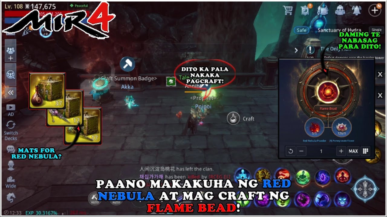 MIR4 - PAANO MAG KAKUHA NG RED NEBULA AT MAG CRAFT NG FLAME BEAD ...