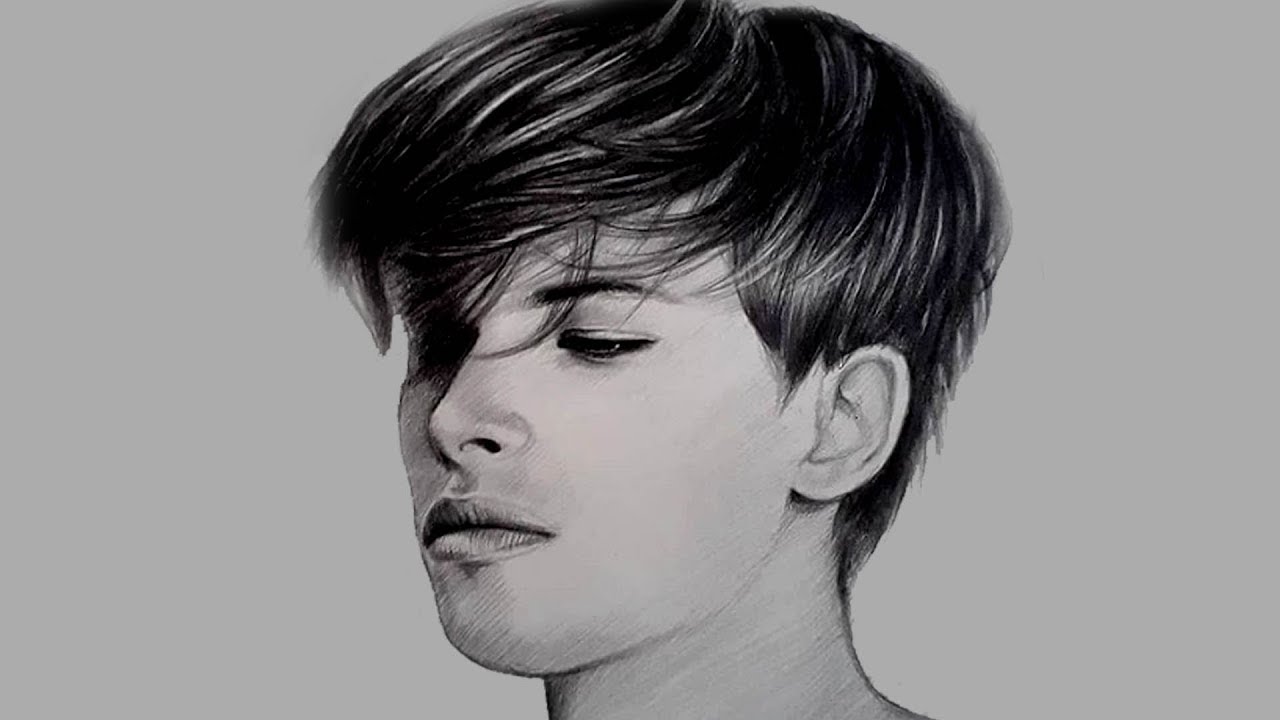 How to Draw boy with normal hair step by step| Pencil Sketch | drawing ...