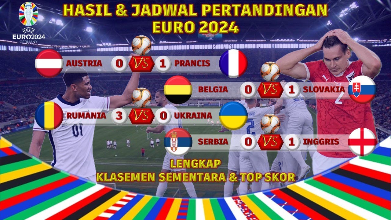 SERU!! HASIL EURO 2024 HARI INI ~ LENGKAP JADWAL, KLASEMEN DAN TOP SKOR ...