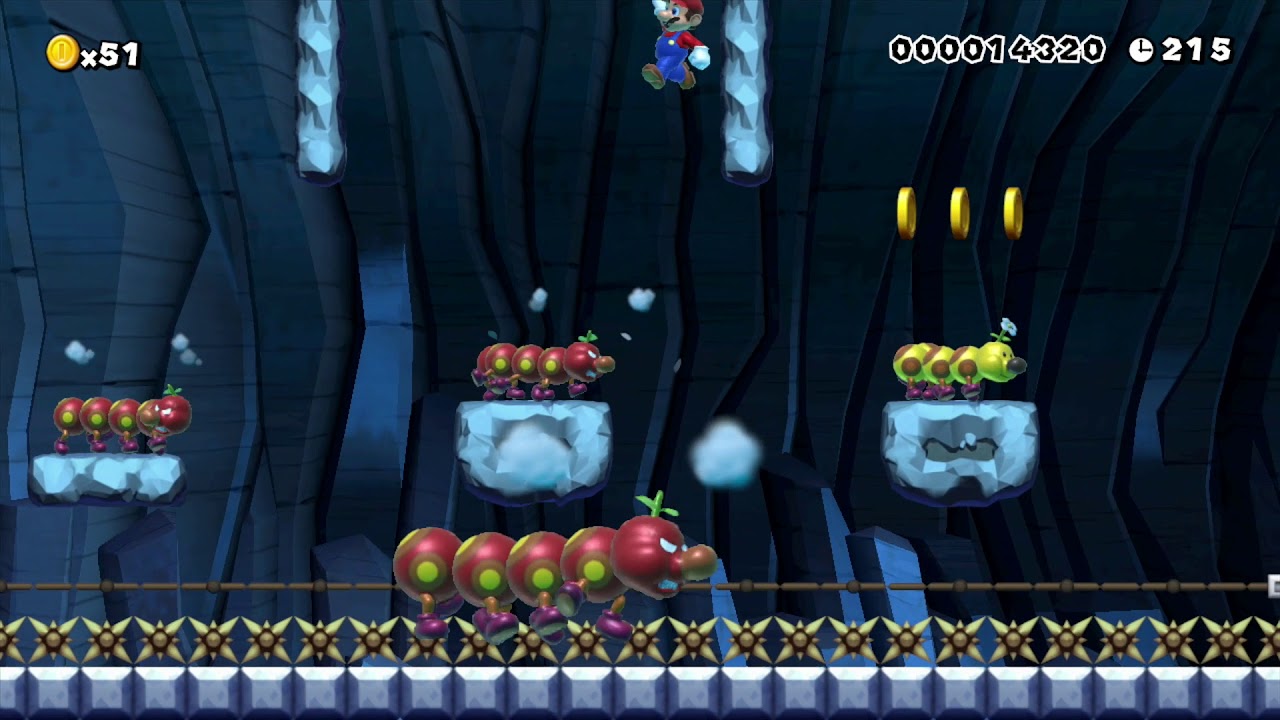 Super Mario Maker Levels: "Cavern of Wigglers" - YouTube