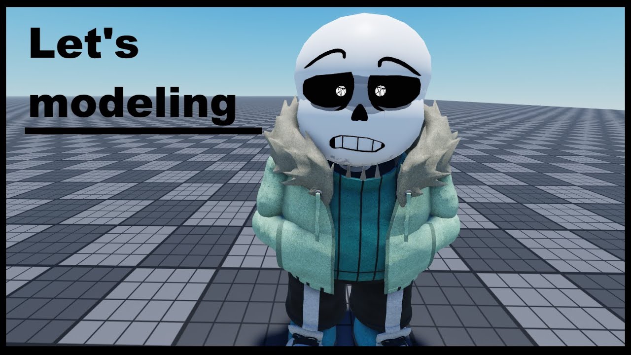 Let's modeling a sans on roblox studio (without editing) - YouTube