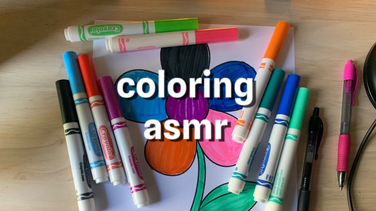 coloring asmr (marker sounds) - YouTube