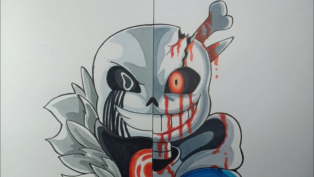 How To Draw Last Breath Phase 69 Vs Killer sans Vẽ Sans Đơn Giản - YouTube