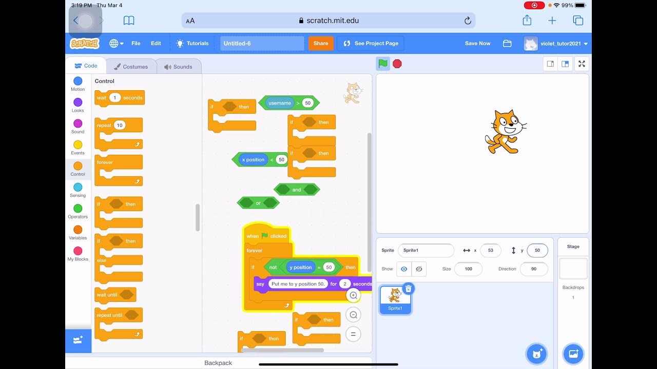 How to code in Scratch: Part 7: If then and if then else blocks (And ...