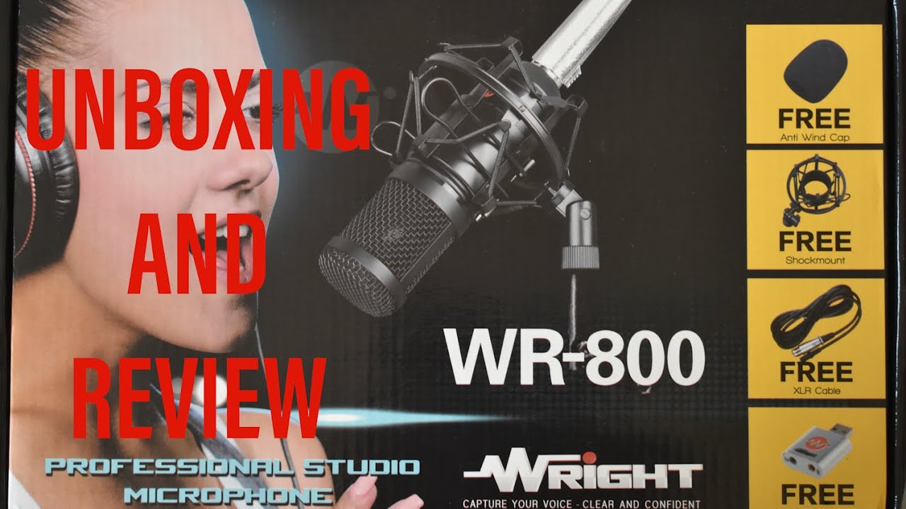 UNBOXING AND REVIEW OF WRIGHT WR 800 MICROPHONE with singing audio test ...
