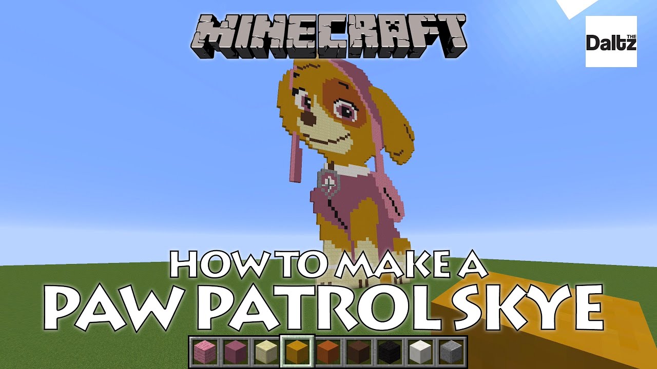 Minecraft Pixel Art - Skye Paw Patrol - YouTube