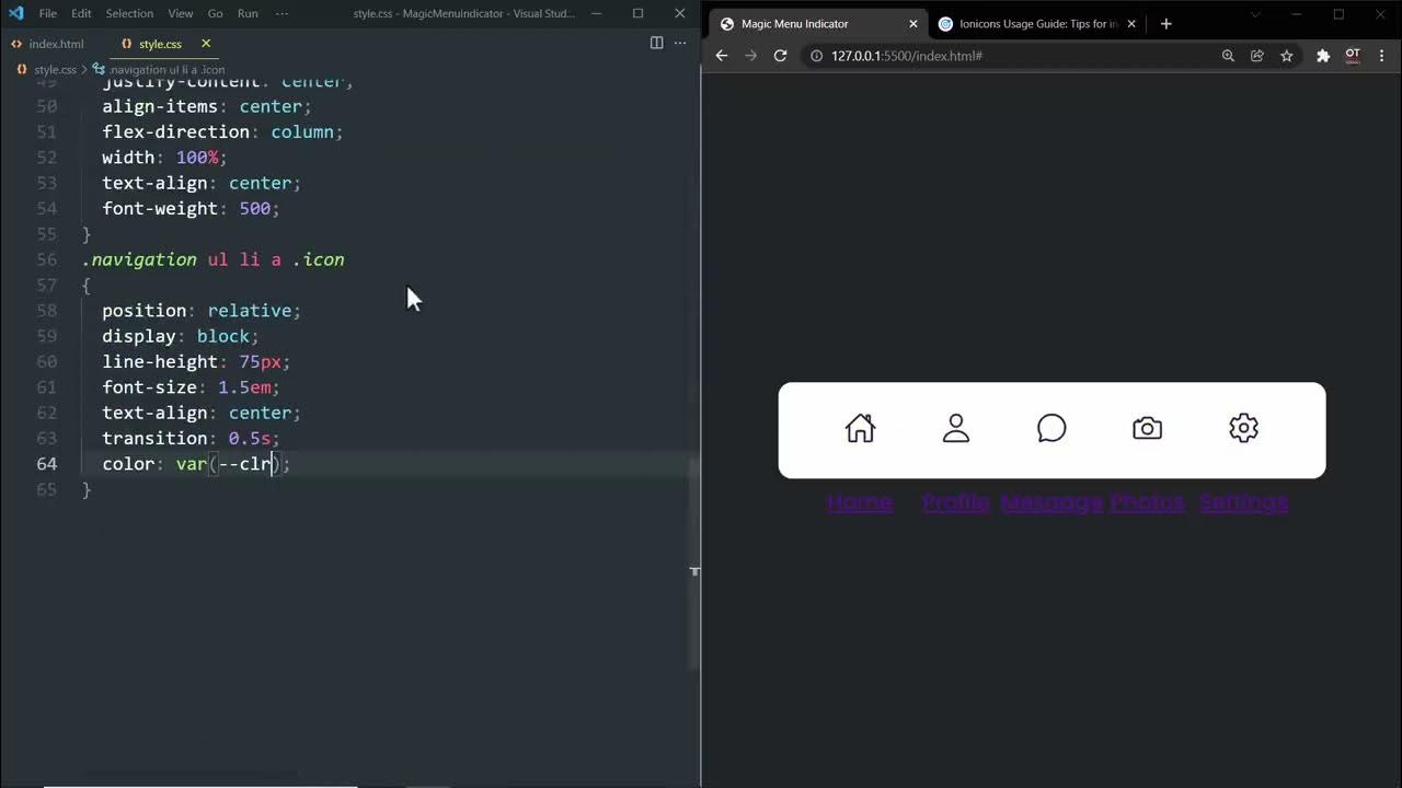Magic Navigation Menu Indicator using Html CSS & Javascript Curve Outside Effe - YouTube