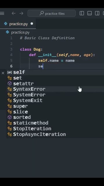 Basic Class Definition Python Pythonprogrammingcodinglearnpython Pythonforbeginners Youtube