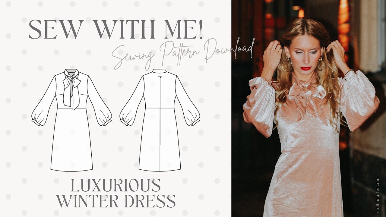 Wintery Velvet Dress Sewing Tutorial | The Scarlett Dress | Pattern ...