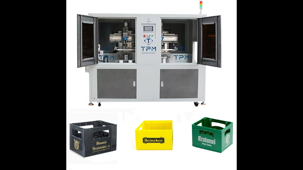 Automatic Plastic Beer Crate 2 Side Rotate Screen Printing Machine ...