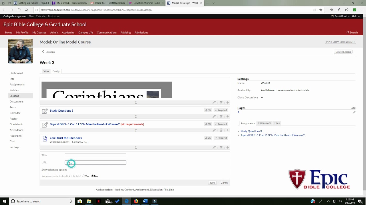 ECBT Adding Content to Your Populi Lessons - YouTube