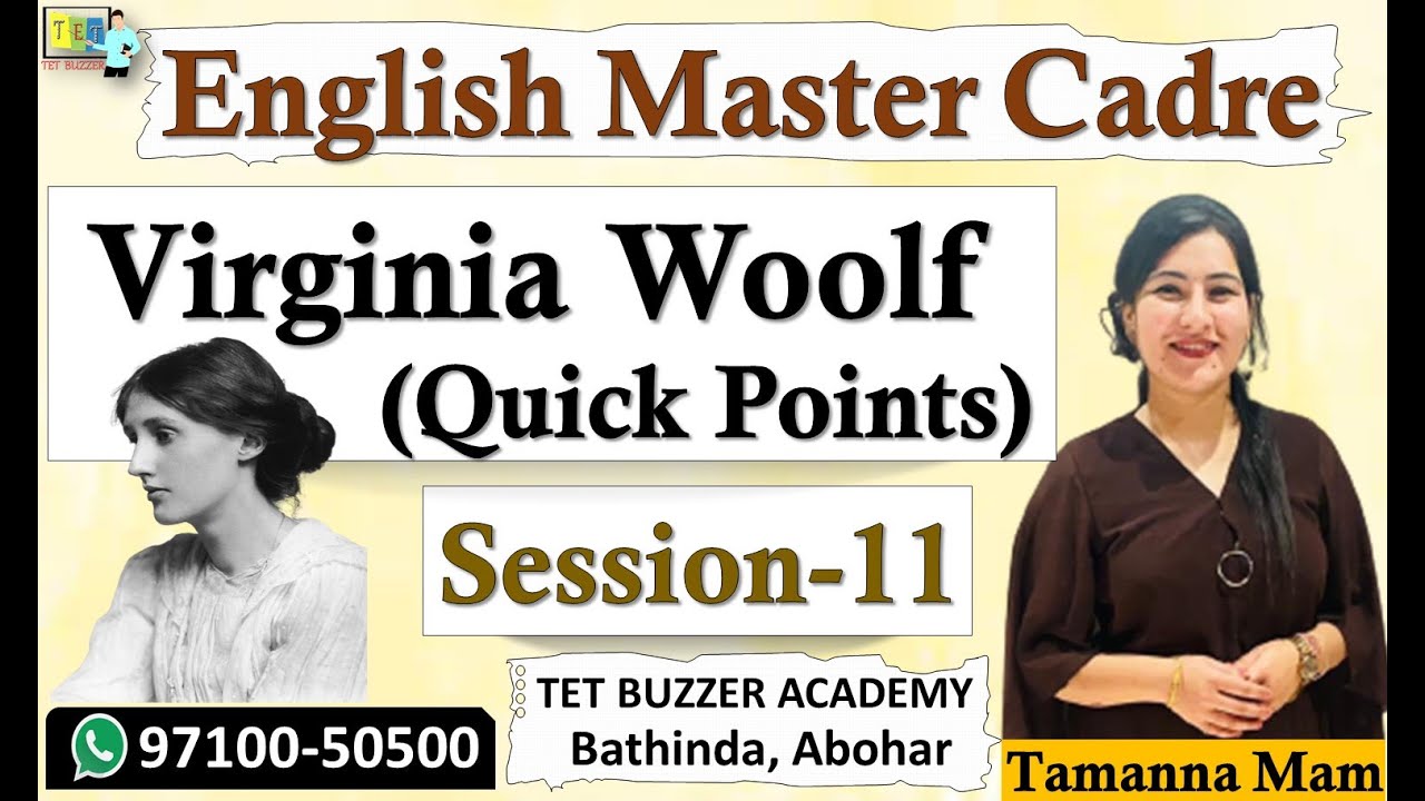 English Master/Mistress Cadre|| Virginia Woolf|| Session-11||TET BUZZER ...