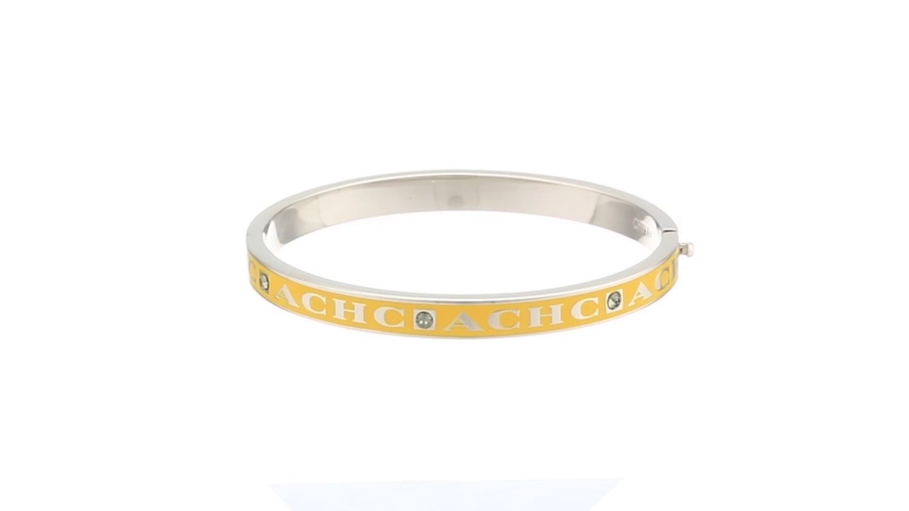 COACH - Pave Hinged Enamel Bangle Bracelet SKU:8891052 - YouTube