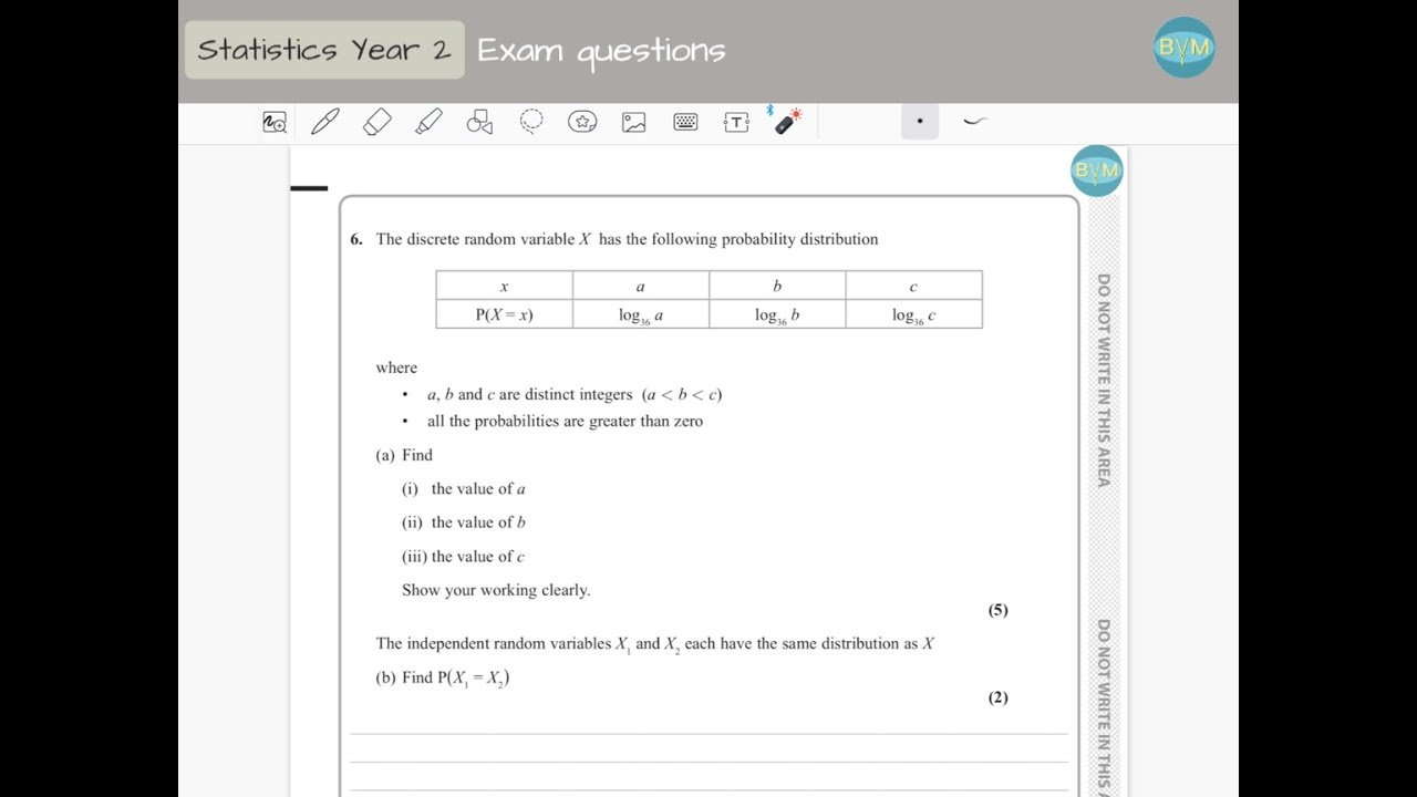 A-Level maths November 2021 Question 6 Stats paper edexcel - YouTube