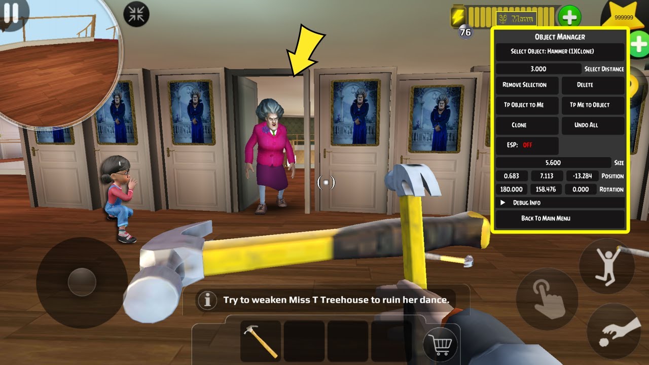 Scary Teacher 3D (Mod menu) | Instructions for using the troll menu mod ...
