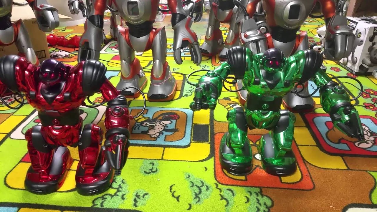 Red green and silver robosapien - YouTube