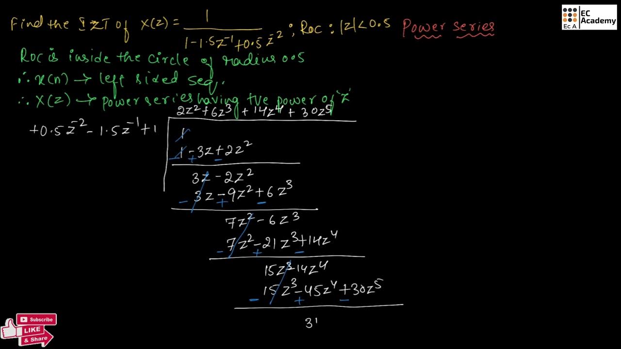 problem -2 Inverse Z transform using power series expansion method || EC Academy - YouTube