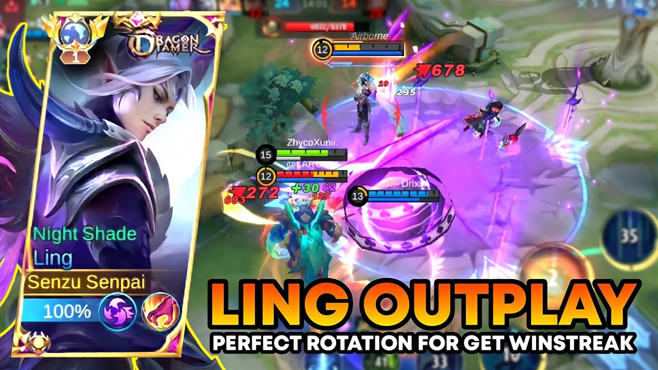 LING OUTPLAY PERFECT ROTATION FOR GET WINSTREAK • Mobile Legends - YouTube