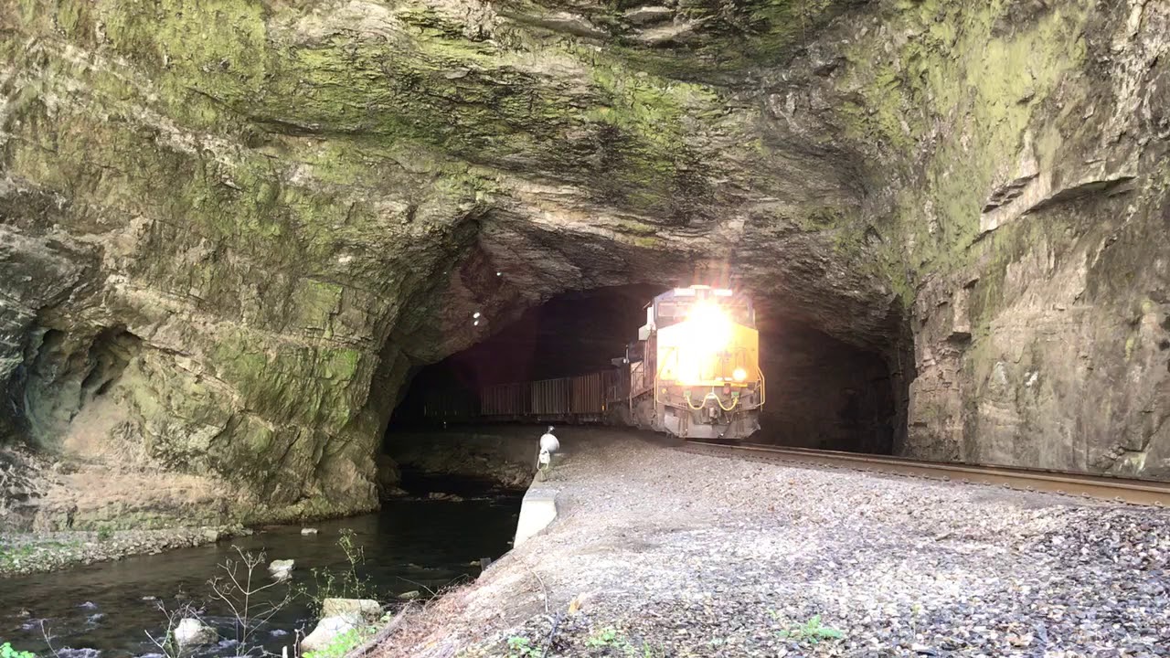 CSX Train in Natural Tunnel - YouTube