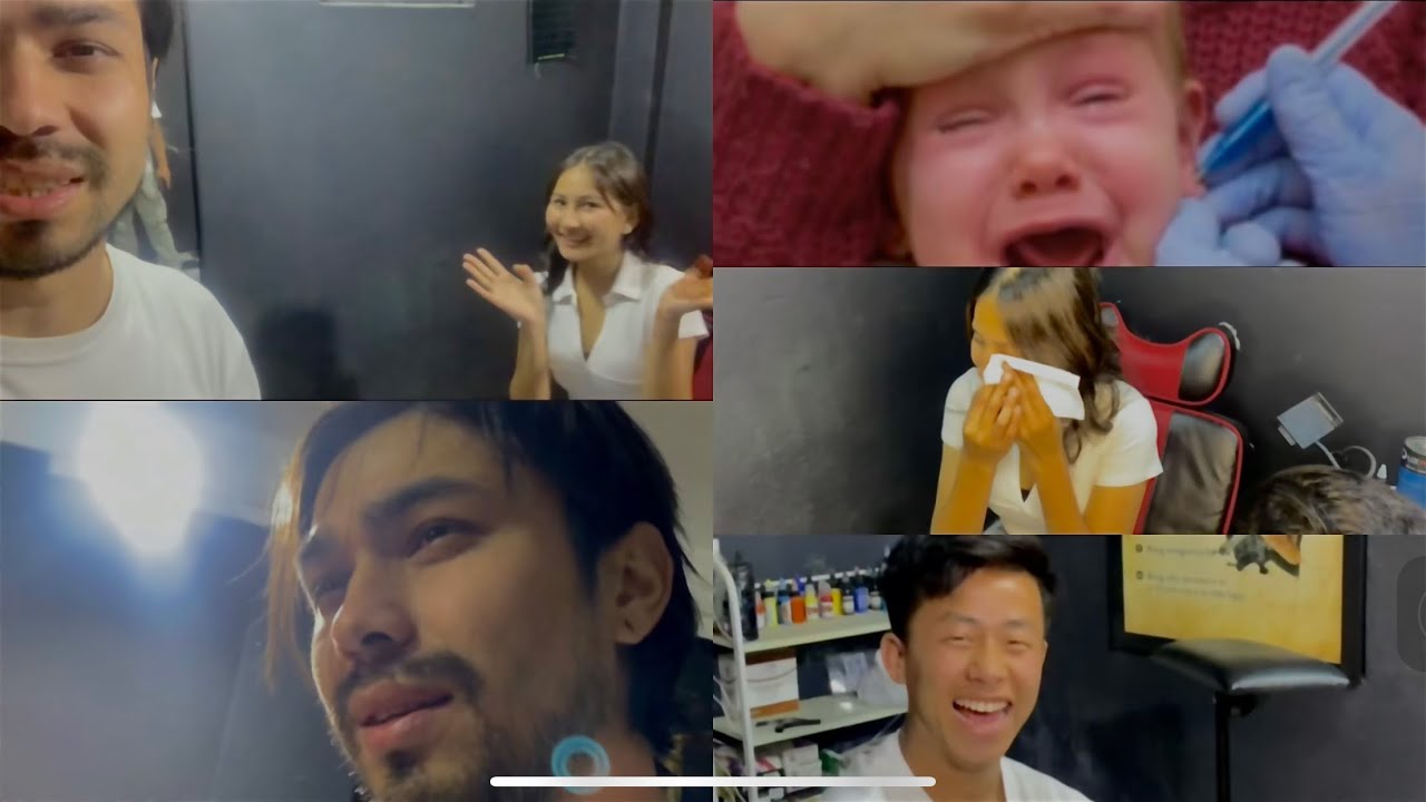 Beautiful sister crying while piercing - YouTube