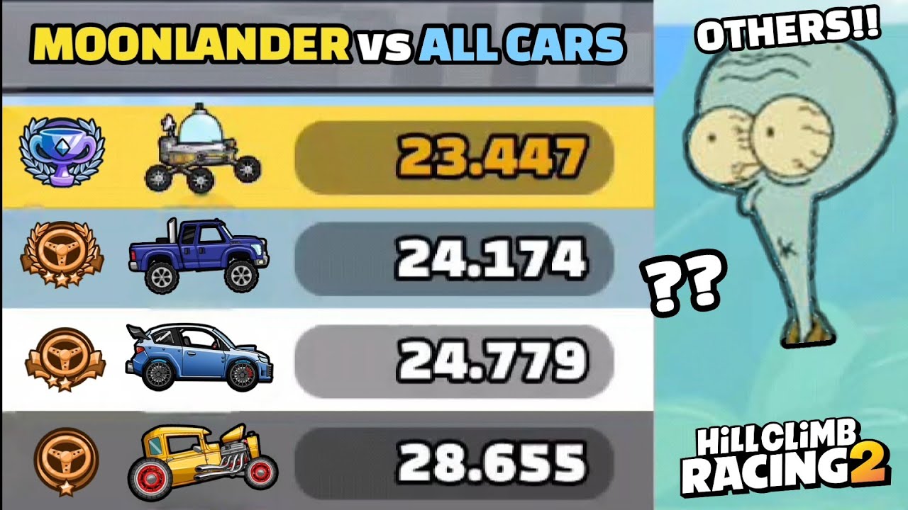😂MOONLANDER beat ALL VEHICLES in COMMUNITY SHOWCASE - Hill Climb Racing ...